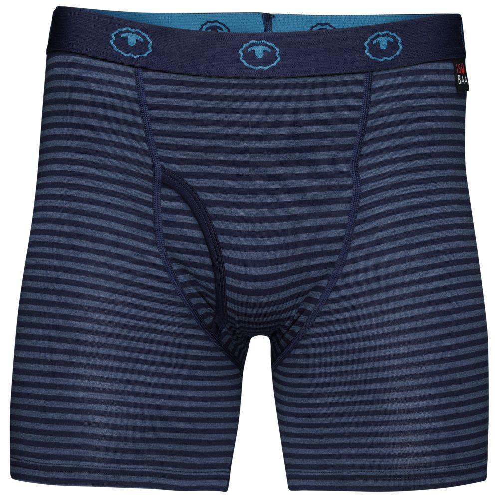 Mens Merino 180 Boxers (Mini Stripe Navy/Denim) | Isobaa
