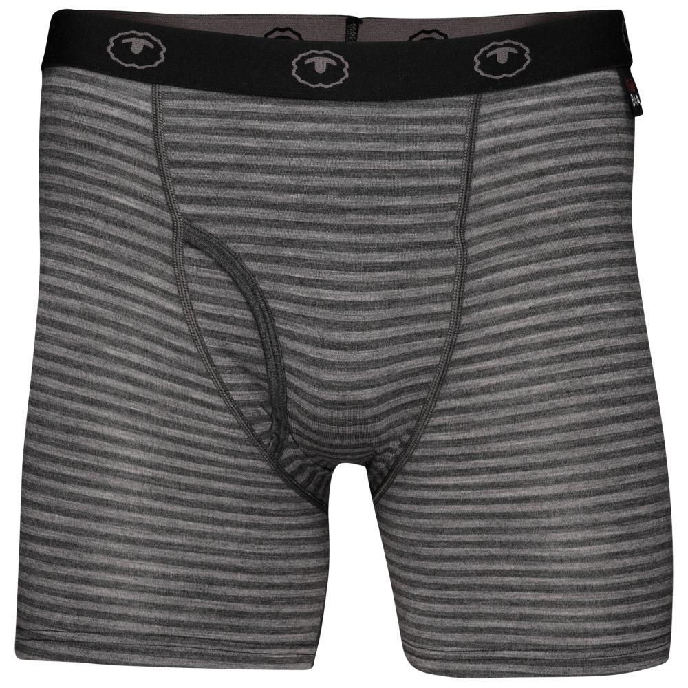 Mens Merino 180 Boxers (Mini Stripe Smoke/Charcoal) | Isobaa